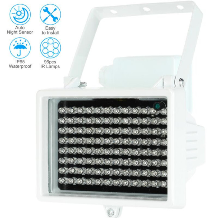 12v Infrared light projector 96 LED 60m illuminator night vision ...