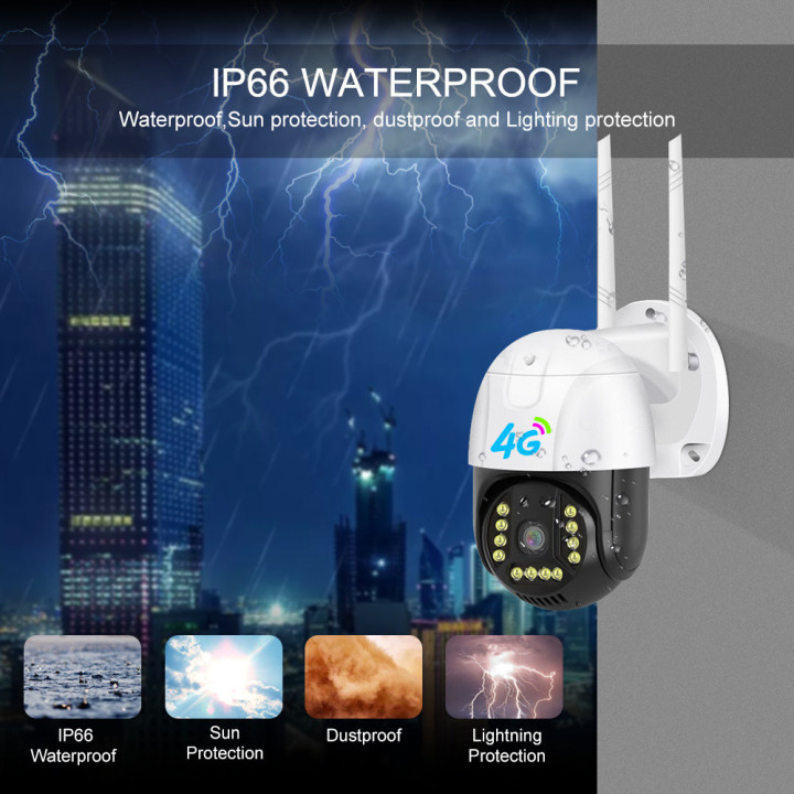 Camera Gsm de Surveillance Extérieure 4G Sim V380 Pro 1080p Cloud 4x ...