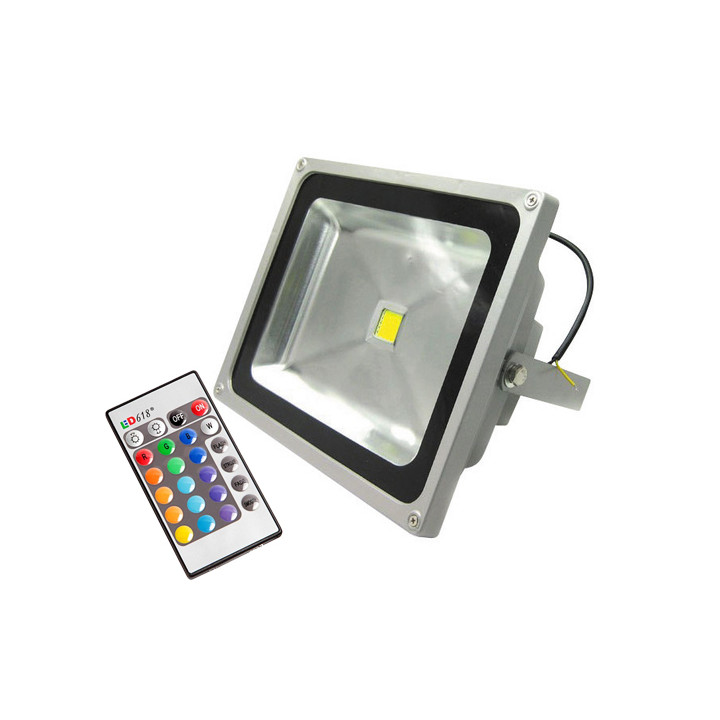 Projecteur led 50w rvb rouge vert bleu avec mémoire et télécommande ...