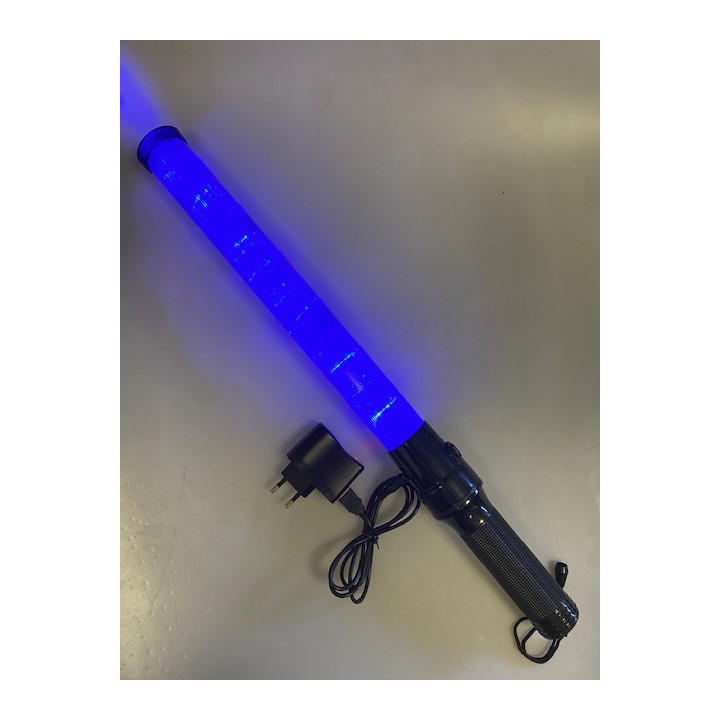 Baton rechargeable torch light blue traffic signaling plane car road ...
